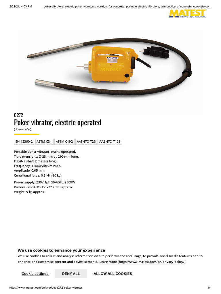 Electric Poker Vibrator for Concrete | PDF