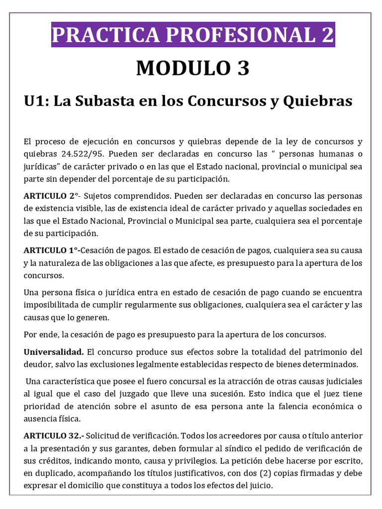 Resumen M3 y M4 Practica Profesional 2 - Bety | PDF | Bancarrota | Pagos