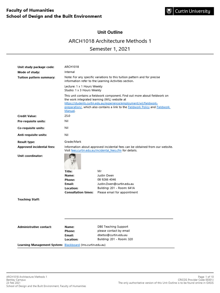 ARCH1018 Architecture Methods 1 Semester 1 2021 | PDF | Academic ...