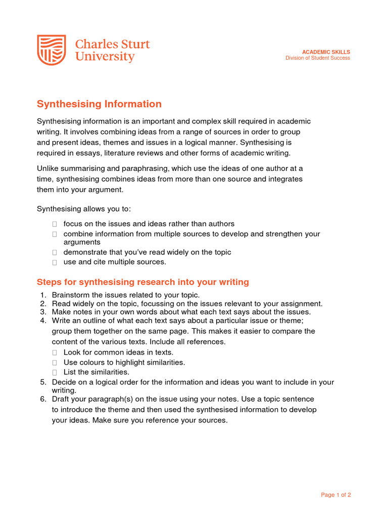 Synthesising Information | PDF | Smoking | Information