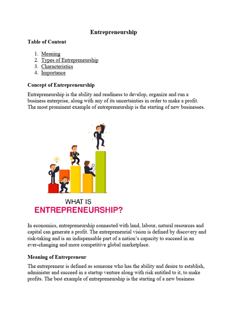 Unit Entrepreneurship | PDF | Entrepreneurship | Startup Company