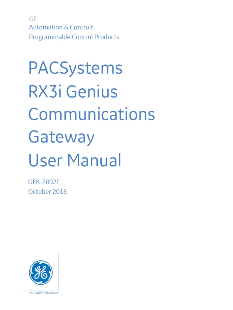 GFK-2892E RX3i Genius Comm GatewayUM | PDF | Ethernet | Programmable Logic Controller