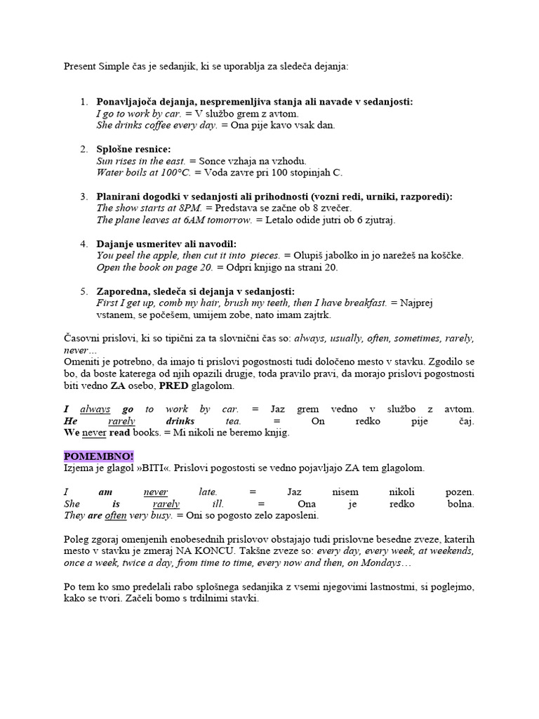 Present Simple | PDF