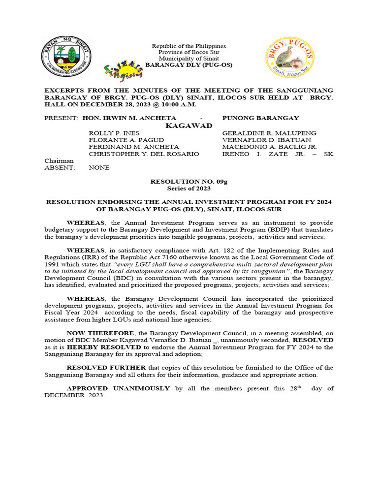 Aip Resolution (Endorsing & Adopting) | Download Free PDF | Government