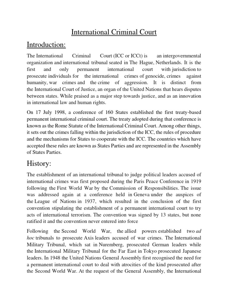 International Criminal Court | PDF | International Criminal Court | International Criminal Law