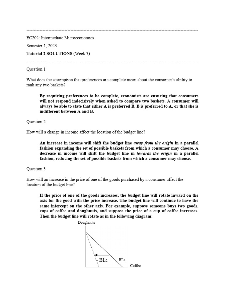 Tutorial 2 Solution | PDF | Utility | Marginal Utility Tutorial 2 Solution | PDF | Utility | Marginal Utility