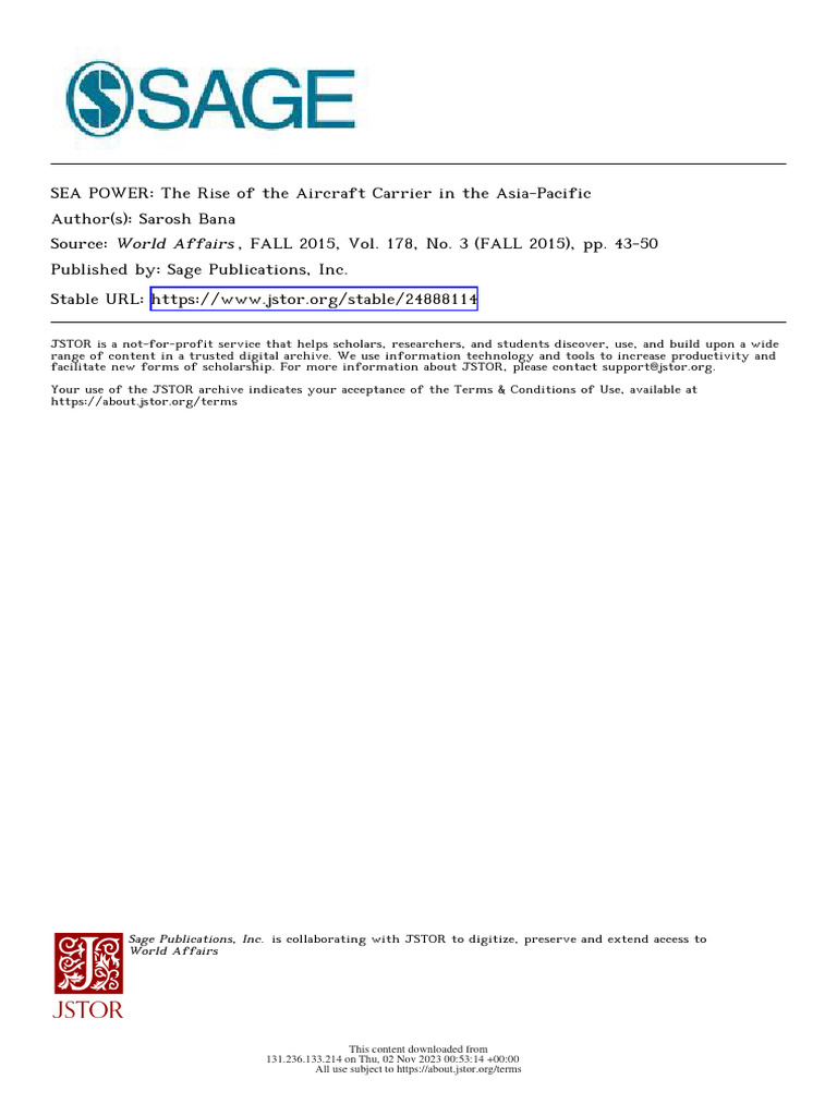 SEA POWER Rise of The Aircraft Carrier | PDF | Aircraft Carrier ...