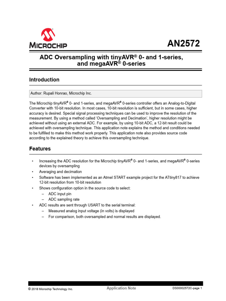 AN2572 ADC Oversampling | PDF | Analog To Digital Converter | Sampling (Signal Processing)