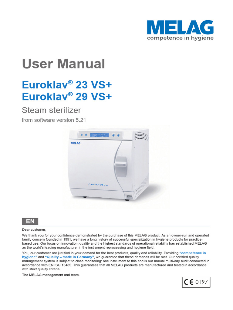 MELAG | PDF | Sterilization (Microbiology) | Water