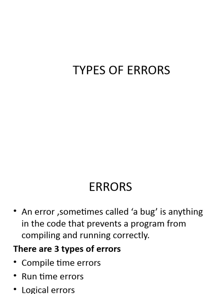 Random Types of Errors | PDF