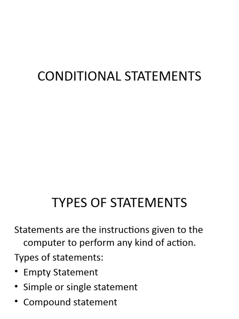 Conditional Statements | PDF