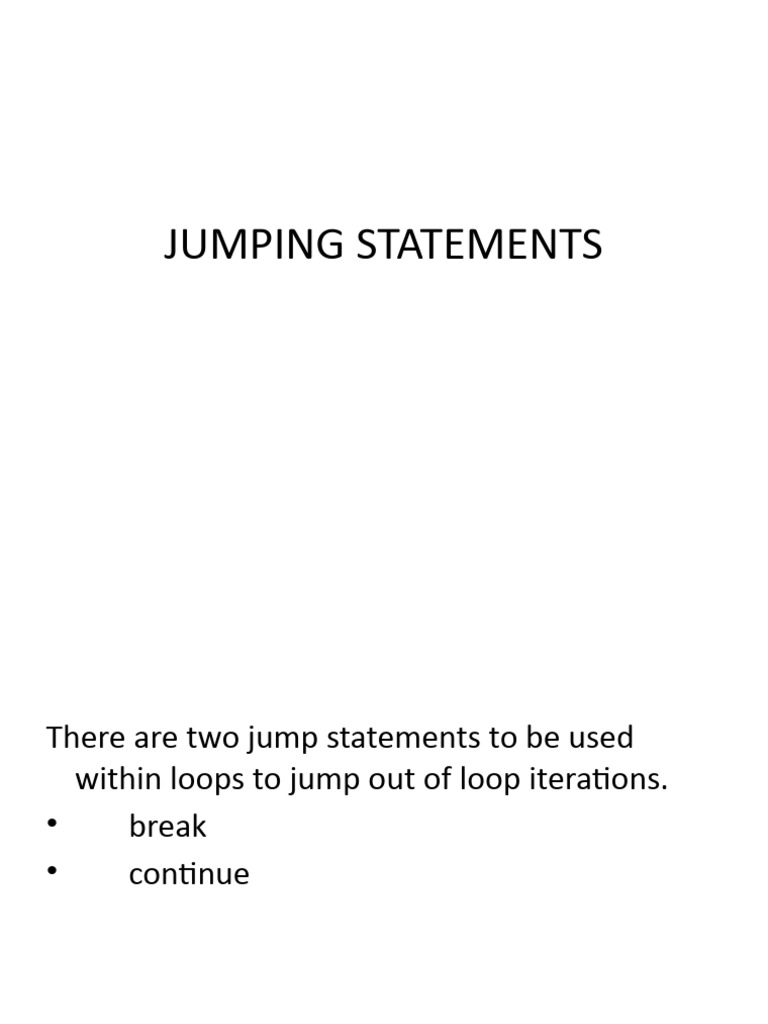 Jumping Statements | PDF