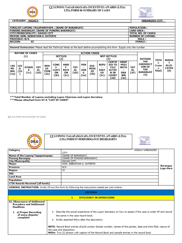 New Ltia Forms 6-7B | PDF | Mediation | Justice