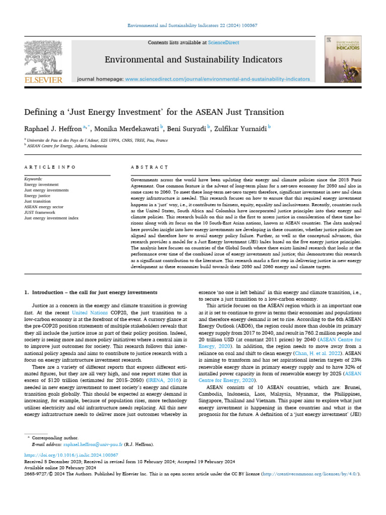 ACE - Defining A 'Just Energy Investment' For The ASEAN Just Transition ...