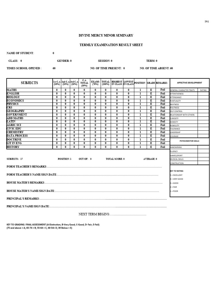 First Term Student Result | PDF
