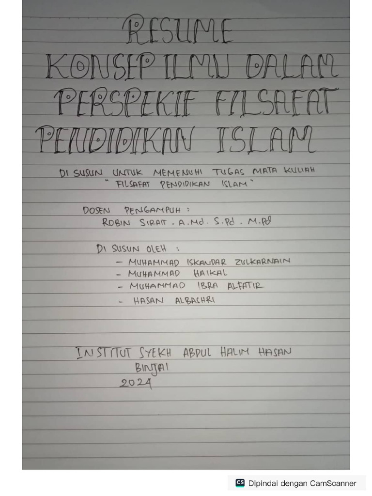 Konsep Ilmu Dalam Perspektif Filsafat Pendidikan Islam | PDF