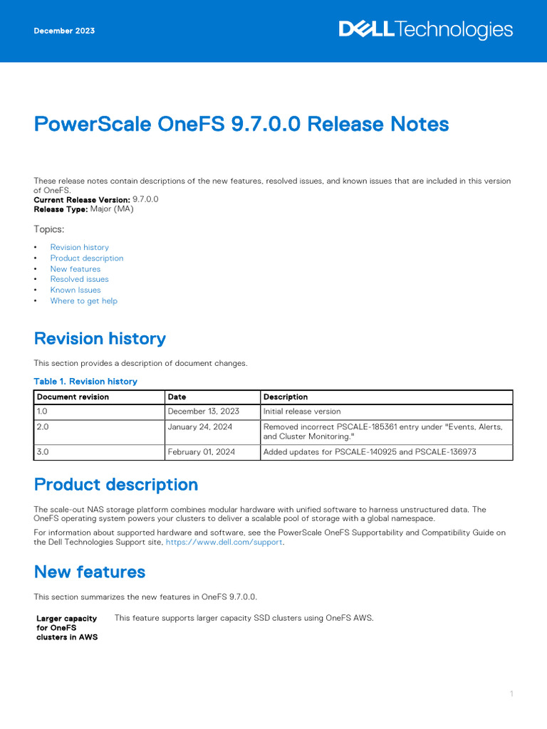 Ifs Pub Onefs Release Notes 9700 en Us | PDF | Computer Cluster | File ...