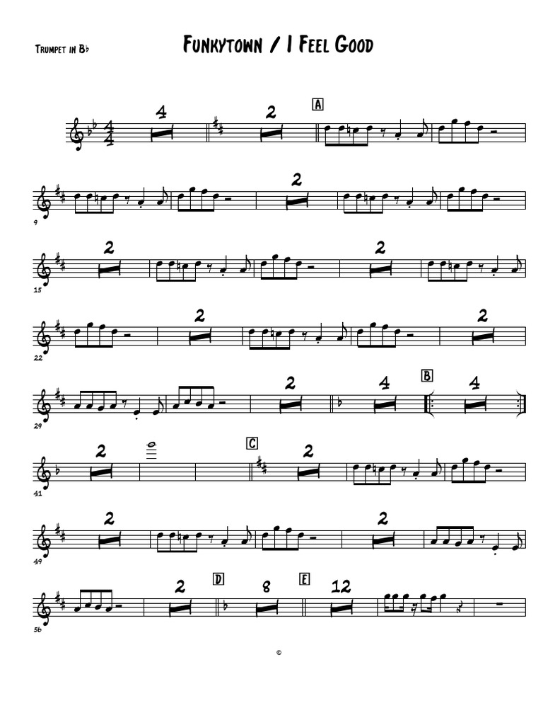 Funkytown I Feel Goodx - Trumpet in BB | PDF