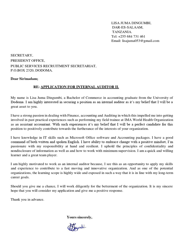 Ia Cover Letter | PDF