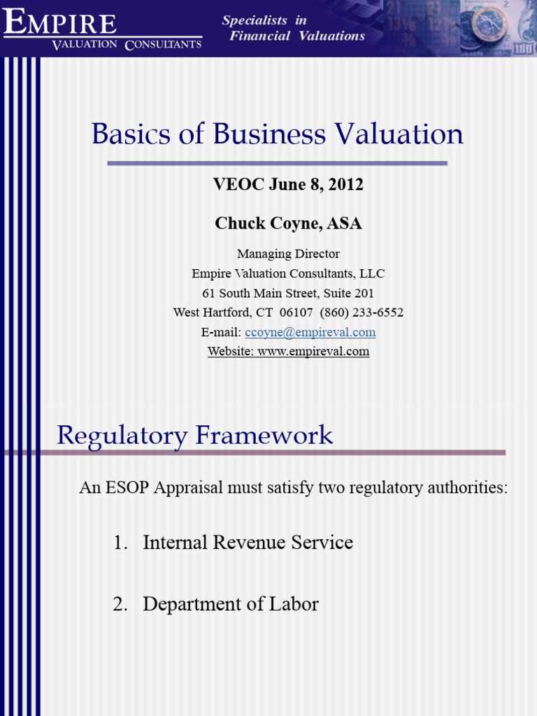 Basics of Business Valuation | PDF | Valuation (Finance) | Business ...
