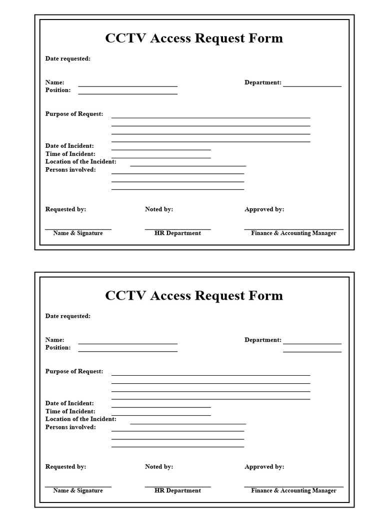 CCTV Access Request Form | PDF CCTV Access Request Form | PDF