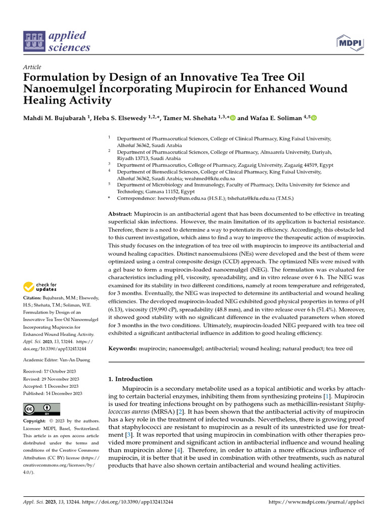Formulation by Design of an Innovative Tea Tree Oil Nanoemulgel ...