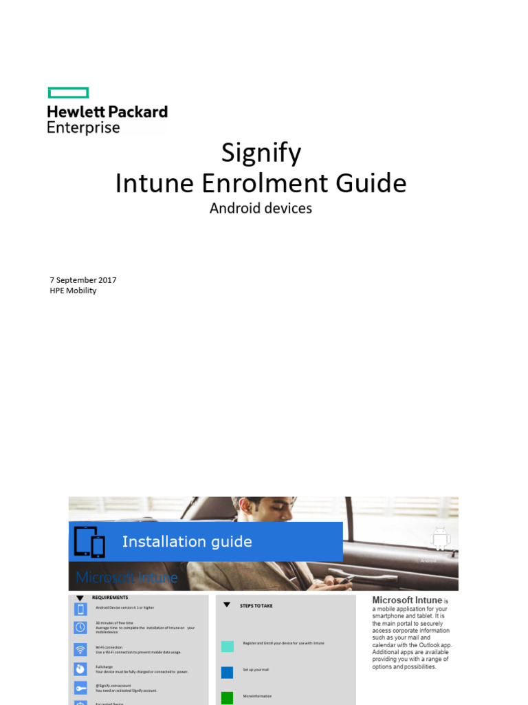 Signify Intune Enrolment Guide Android - v2.0 | PDF | Mobile App | Microsoft Outlook