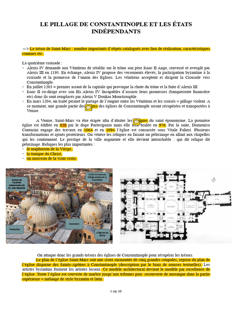 Pillage de Constantinople en 1204 | PDF | Empire byzantin