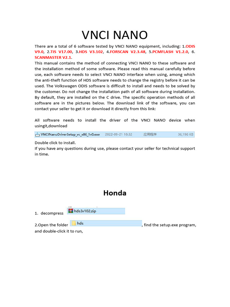 VNCI NANO Manual | PDF | Windows Registry | Software