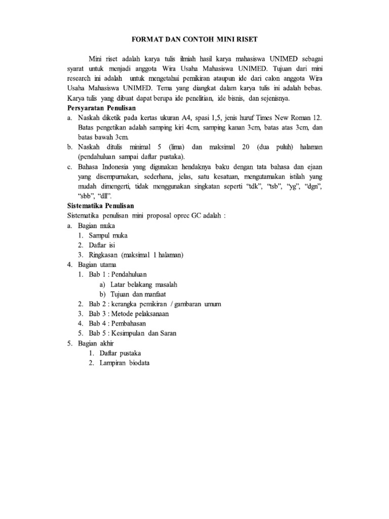 Format Mini Riset | PDF