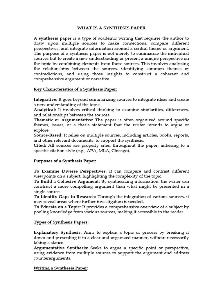 Synthesis Paper | PDF | Critical Thinking | Dialectic