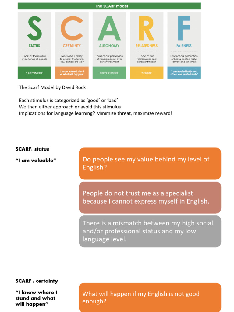 Scarf Model For English Learners | PDF | Learning | Cognitive Science
