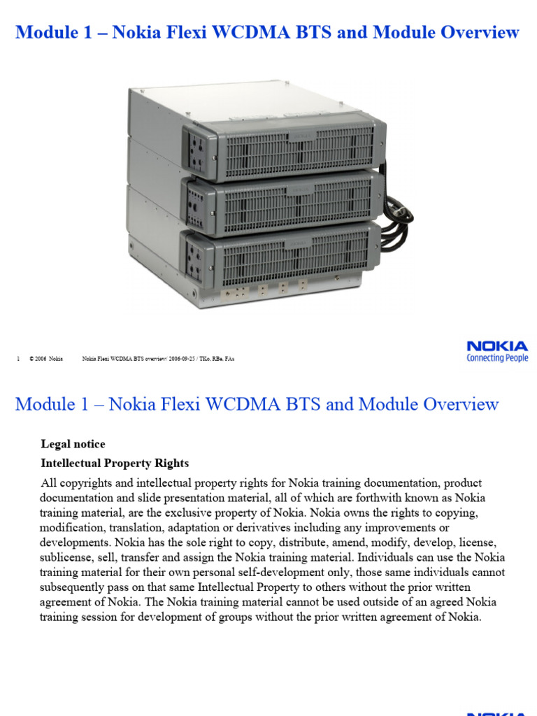 10 - Nokia Flexi WCDMA BTS and Module Overview - Mod | PDF | Physical Layer Protocols ...