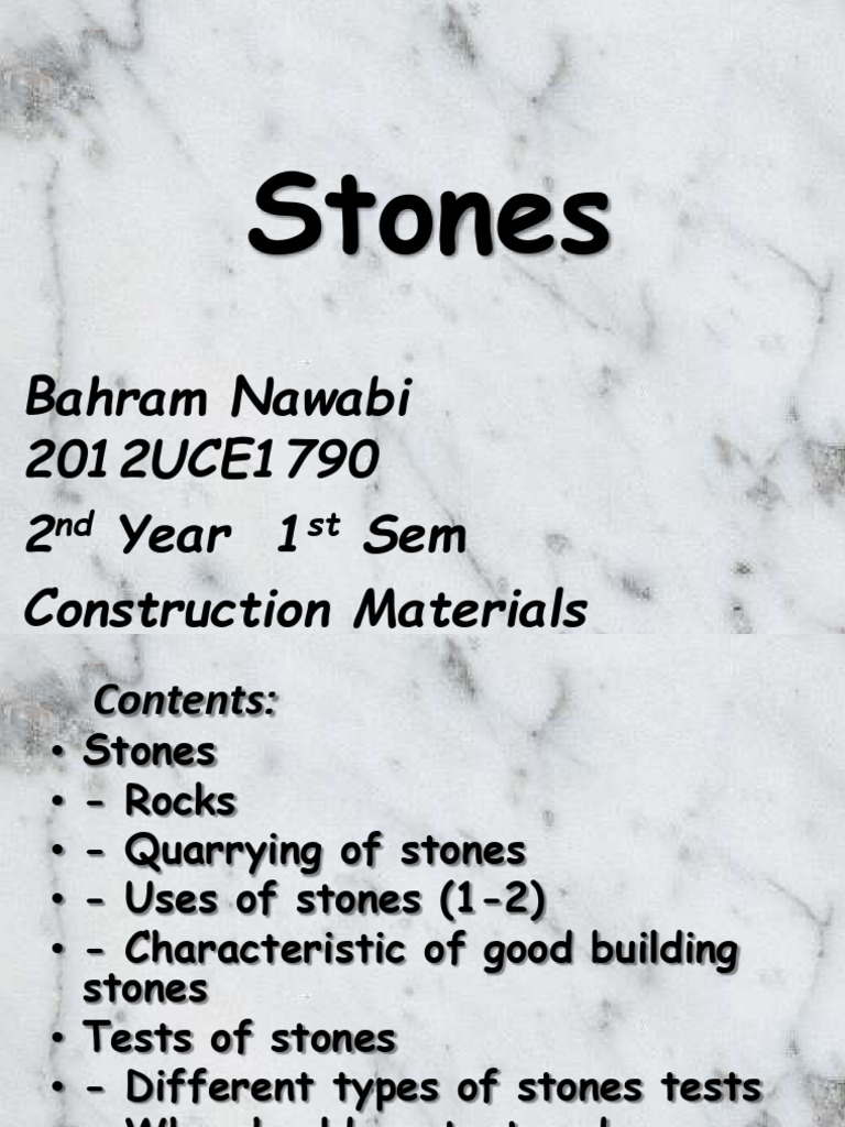 Testing of Stones | Download Free PDF | Rock (Geology) | Materials