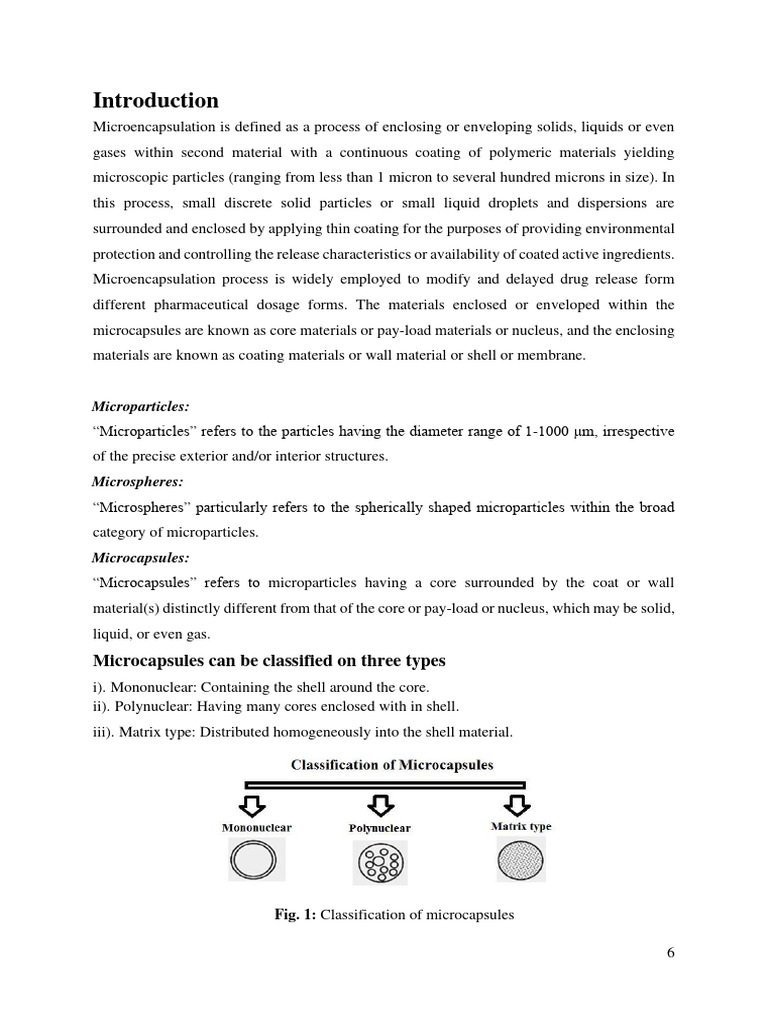 Microencapsulation Pdf Pdf Chemical Substances Physical Chemistry