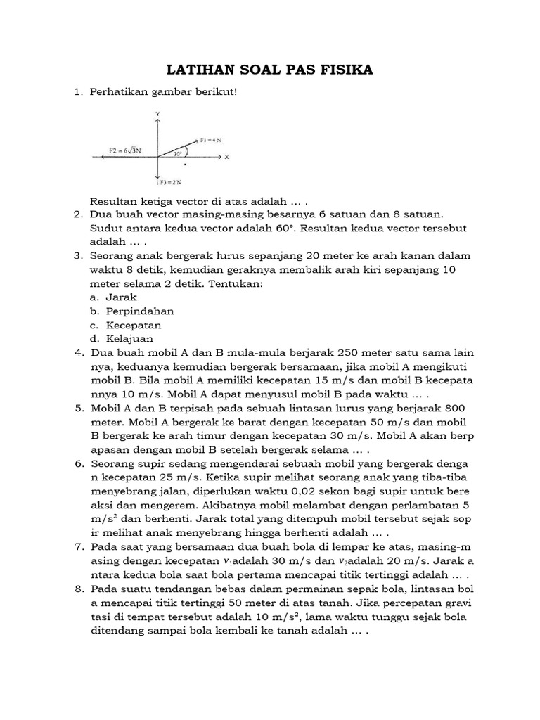 Latihan Soal Pas Fisika | PDF