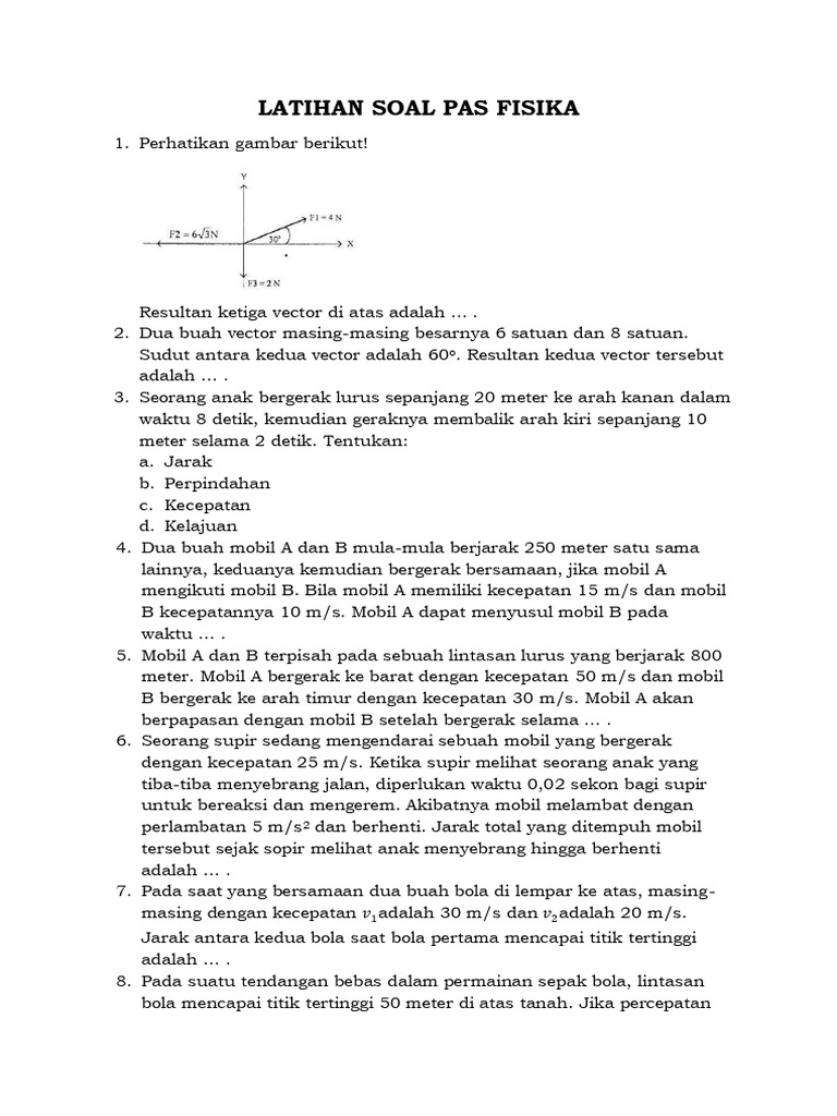 Latihan Soal Pas Fisika | PDF