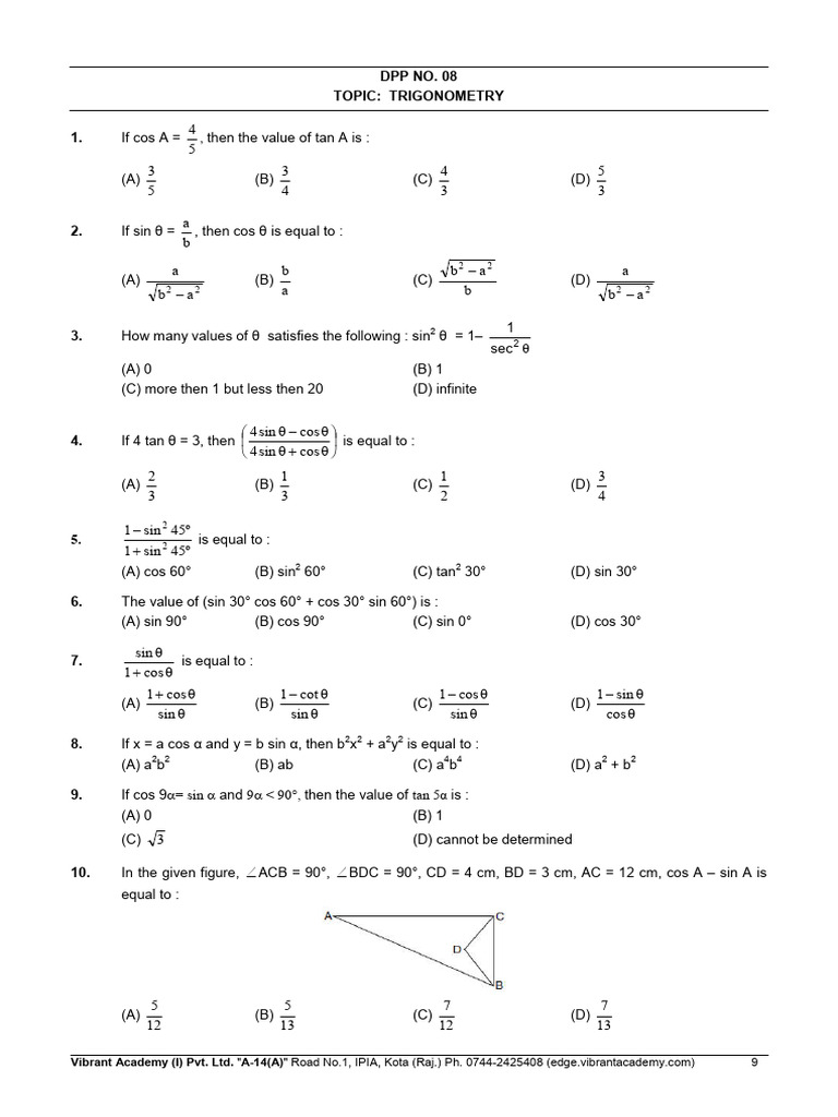 CBSE_Class_10_DPPs | PDF | Mathematical Objects | Rotation