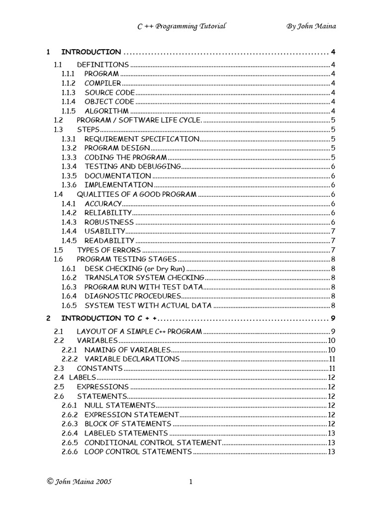 C++ Notes | PDF | Programming | Computer Program