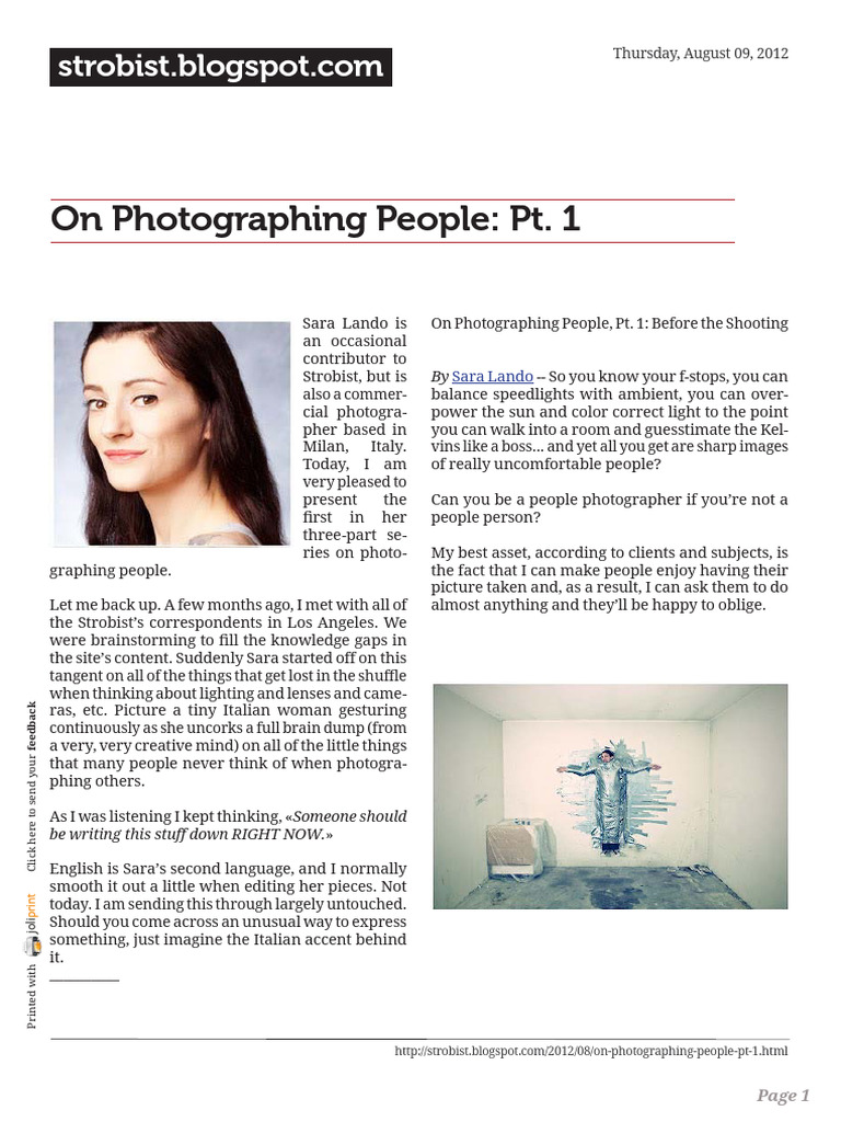 Strobist - On Photographing People | PDF