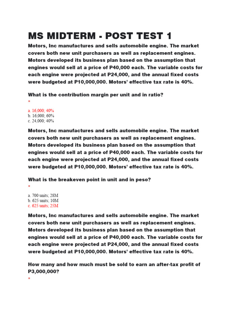 Ms Midterm-post Test 1 | PDF | Pricing | Economies