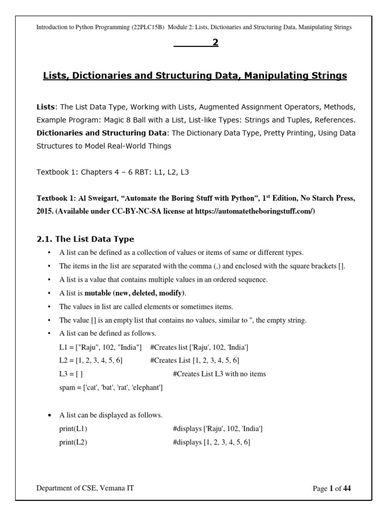 BPLCK105B Module 2 Notes | PDF | Software Engineering | Computing