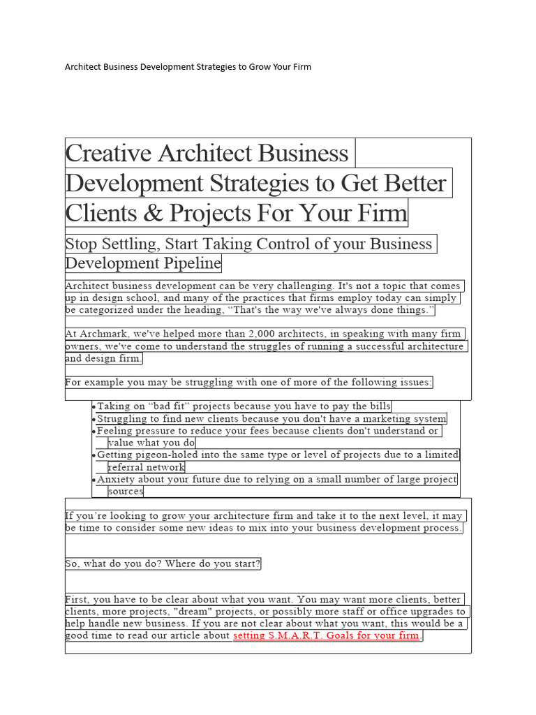 Architect Business Development Strategies | Download Free PDF | Brand ...