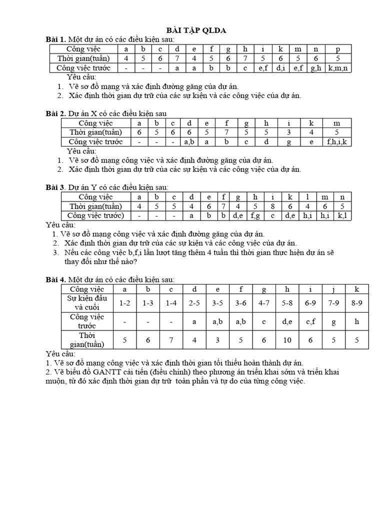 Bản Sao Của Bài Tập Qlda 2019 | PDF