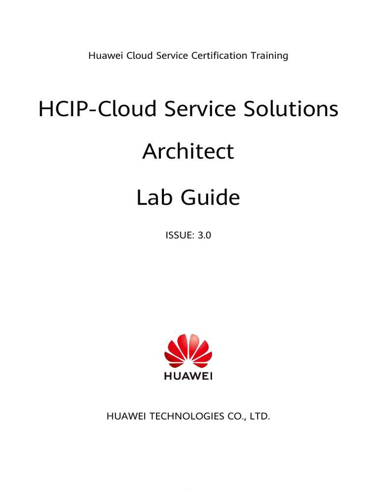 HCIP-Cloud Service Solutions Architect V3.0 Lab Guide | PDF | Cloud Computing | Load Balancing ...