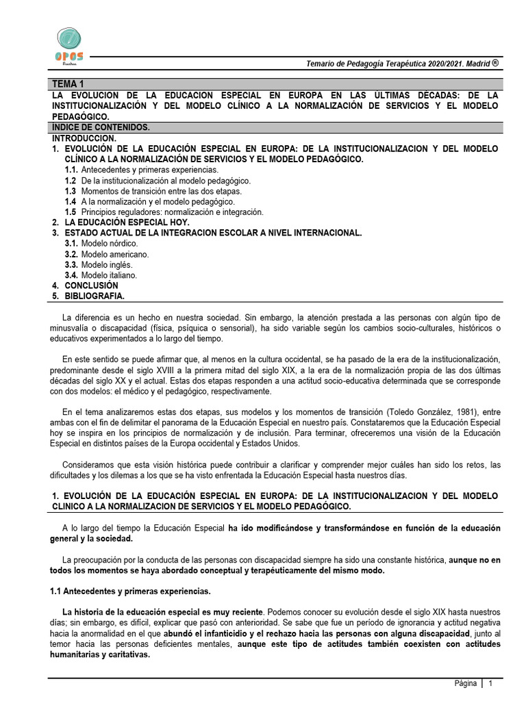 Tema 1 AuLe | PDF | Educación especial | Invalidez