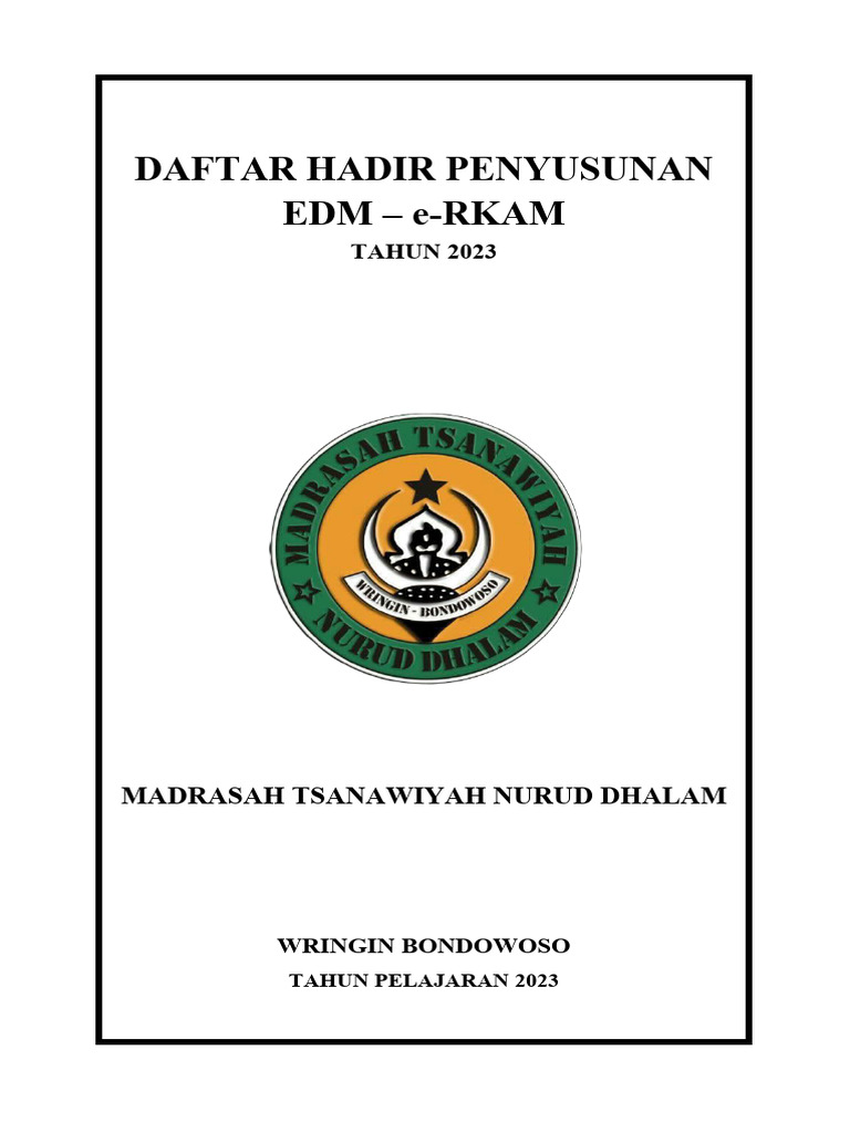 DAFTAR HADIR PENYUSUNAN EDM e-RKAM 2023 | PDF