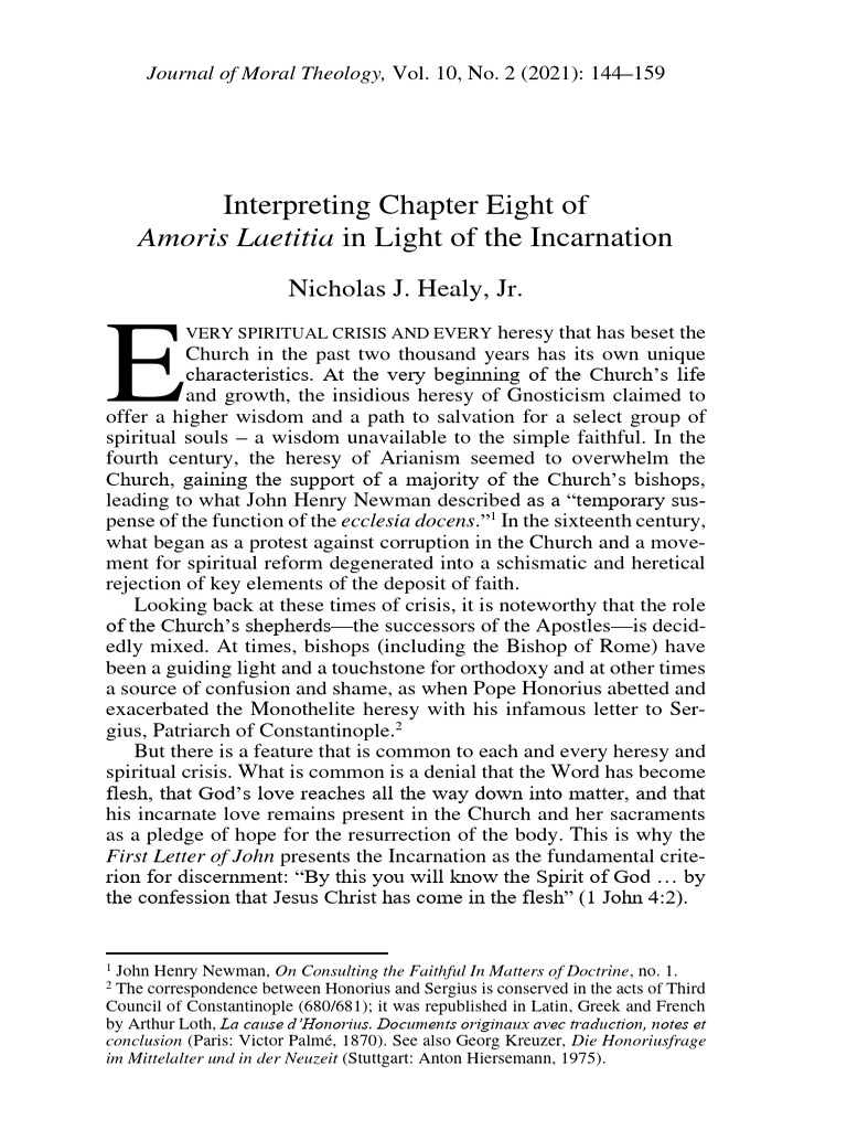 Interpreting Chapter Eight of Amoris Laetitia in Light of The ...