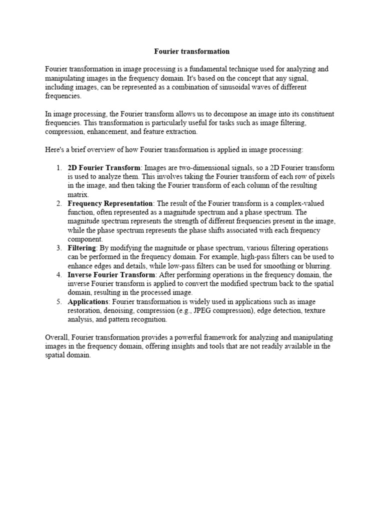 Fourier Transformation | PDF