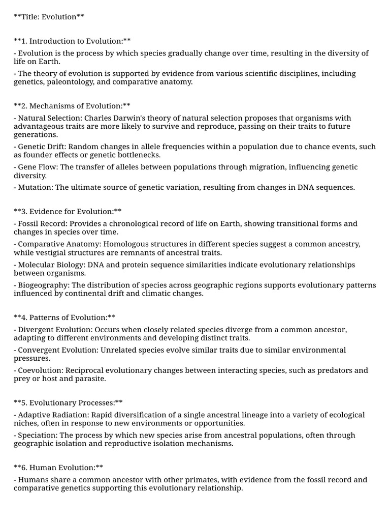 Evolution | PDF | Evolution | Species